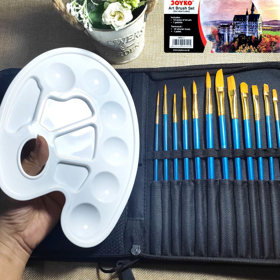 Jual KODE V7S Joyko Kuas Lukis Palet Set BRS7 Alat Seni BRS7 Art Brush ...