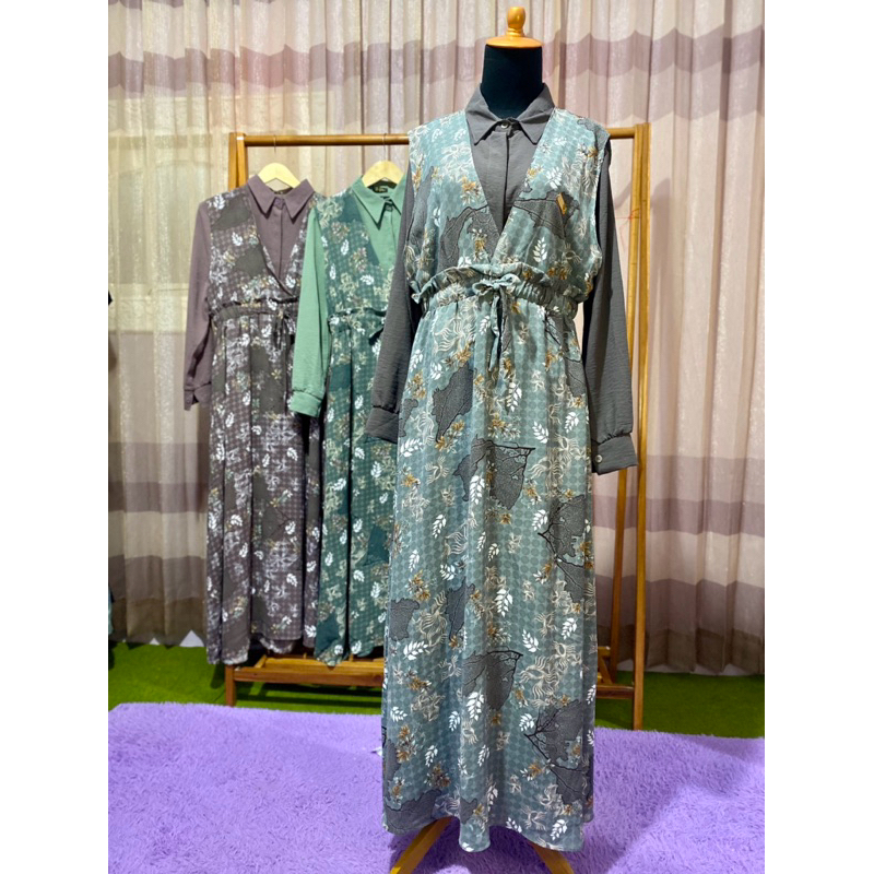 Jual gamis 2in1 model rompi kebaya cantik | Shopee Indonesia