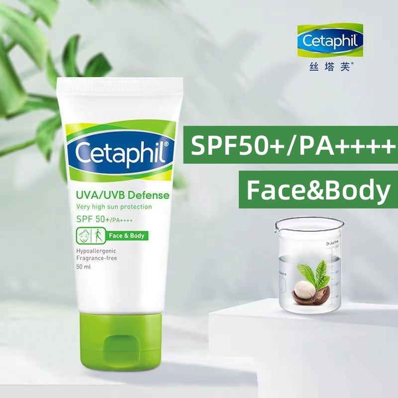 Jual Cetaphil UVA/UVB Defense Sunscreen SPF50+/PA++++ 50ml Sunblock Untuk Perawatan Wajah Dengan ...