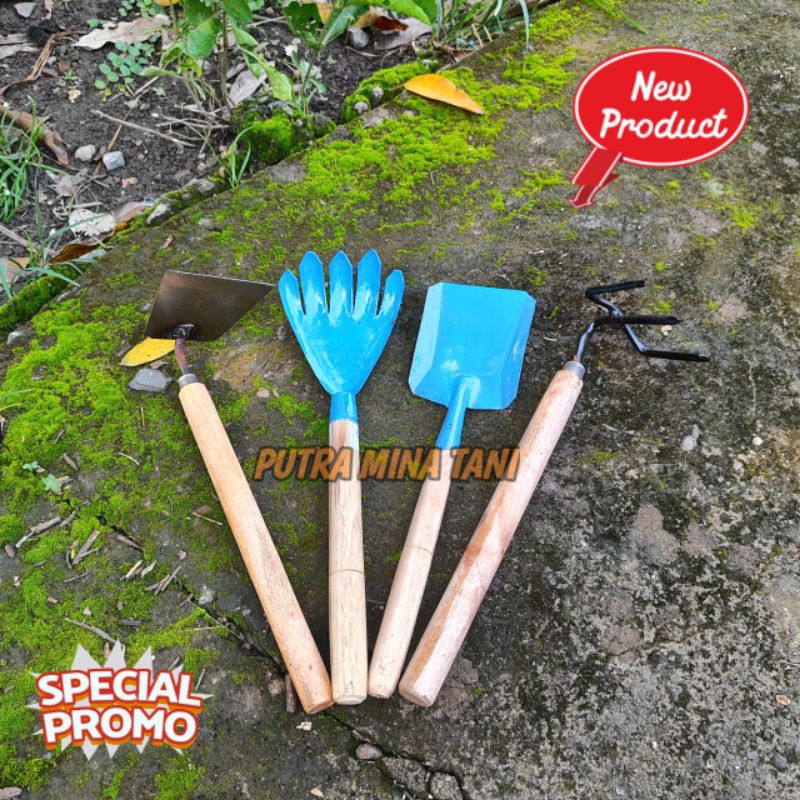 Jual Paket super hemat alat berkebun 4 pcs - Garuk sampah gagang kayu ...