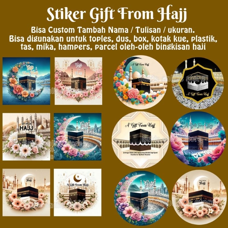 Jual label stiker Gift From Hajj Sticker oleh-oleh haji a gift from ...