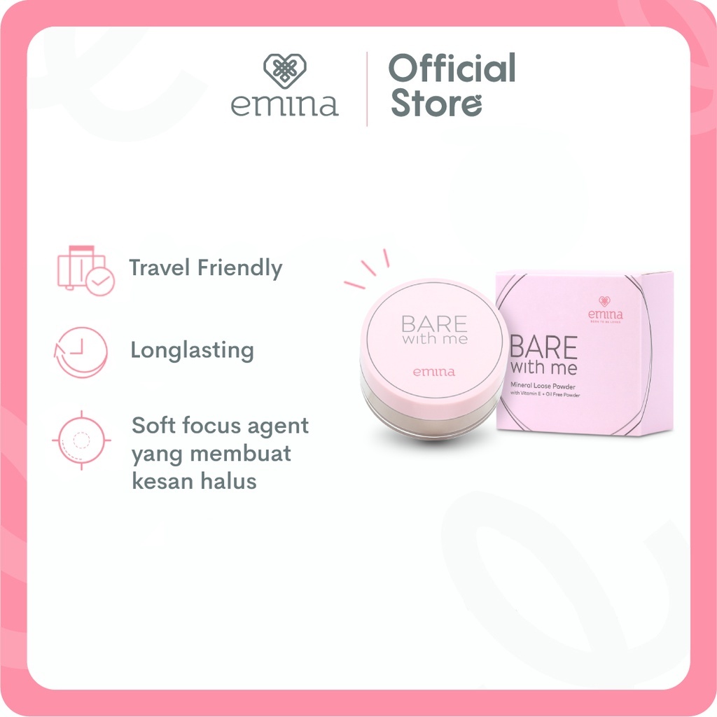 Jual Emina Bare With Me Mineral Loose Powder 8 g - Bedak Tabur Ringan ...