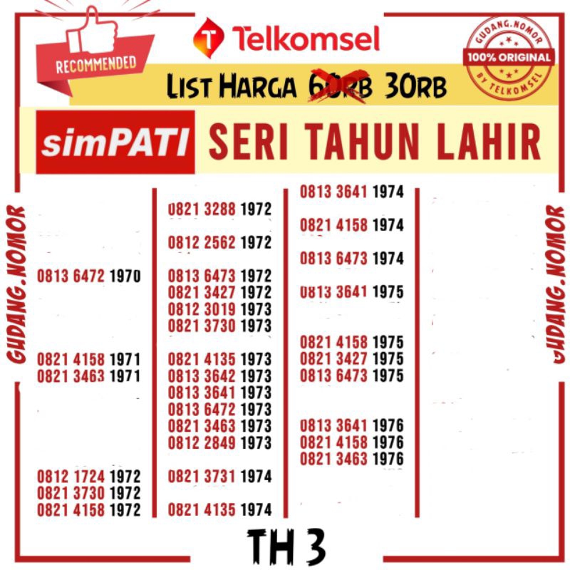 Jual Nomor Cantik Telkomsel Simpati 4G LTE Sim Card Nomor Cantik ...