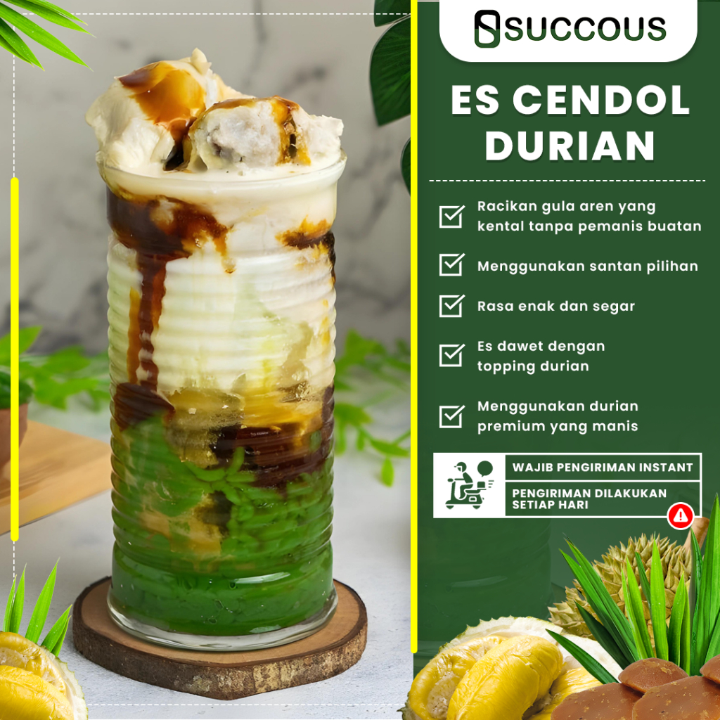 Jual Dawet Es Cendol Succous Topping Durian Gula Aren Asli Homemade ...