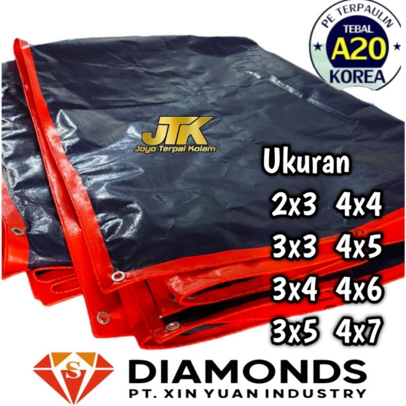 Jual Terpal plastik A20 KOREA DIAMONDS BEST QUALITY Warna Biru Oranye ...