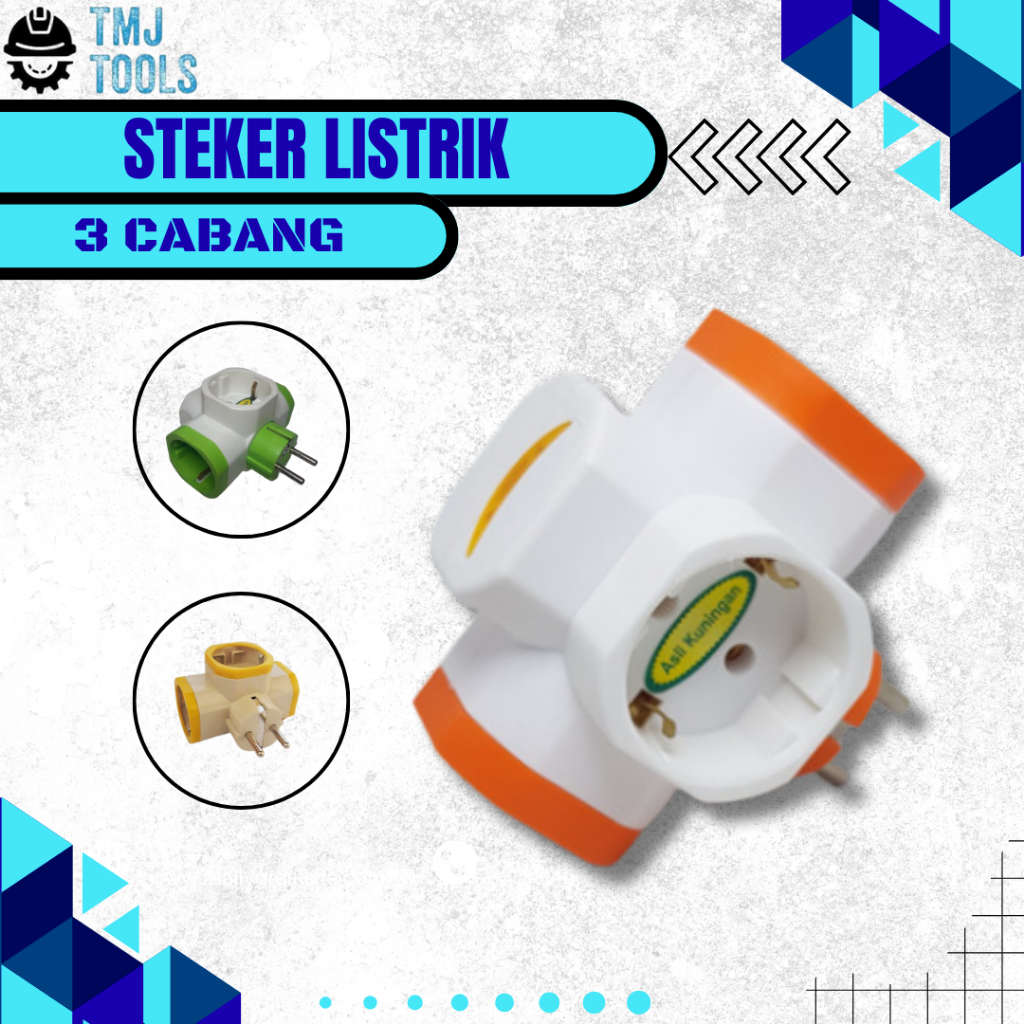Jual Steker Listrik T Putih Colokan Listrik 3 Cabang Tee Lubang ...