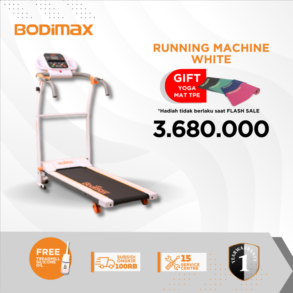 Jual Bodimax New Running Machine Putih - Treadmill / Alat Olahraga ...