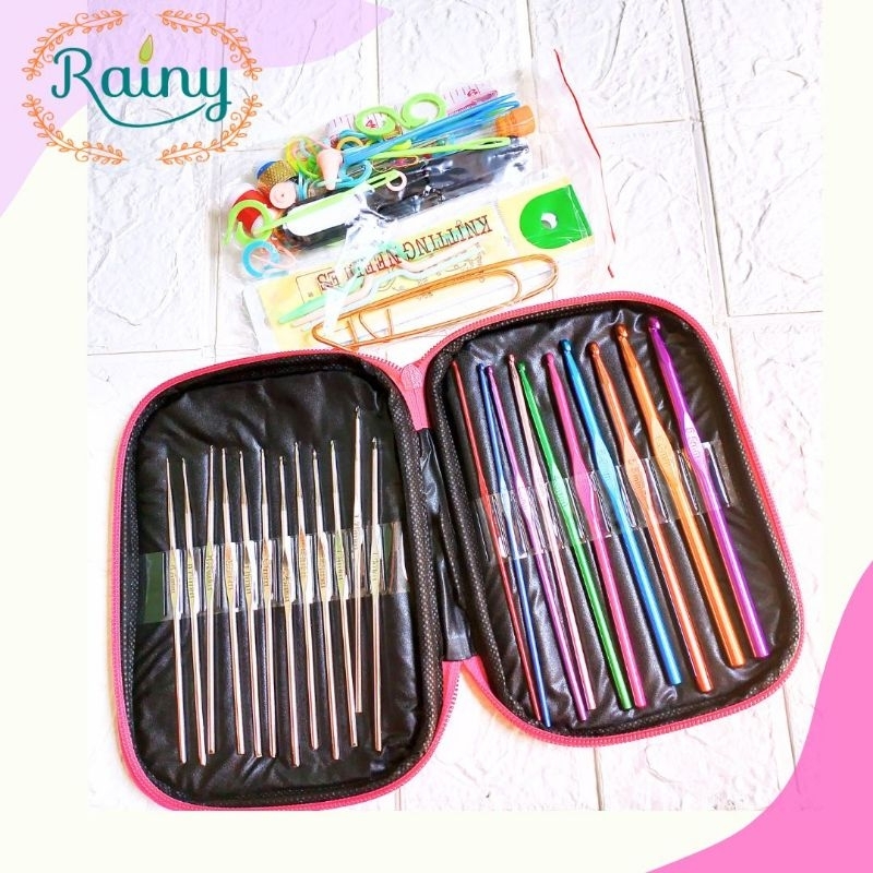 Jual Set Alat Rajut Lengkap/ Set Jarum Rajut Hakpen All in One dalam ...