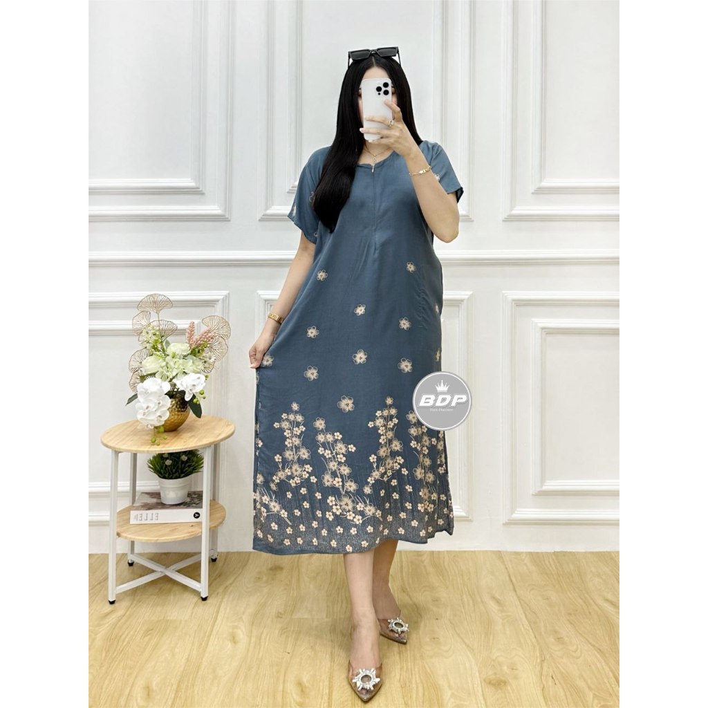 Jual Dianputri - Daster wanita Panjang Rayon Grade A Busui Resleting Depan | Daster chibi ...