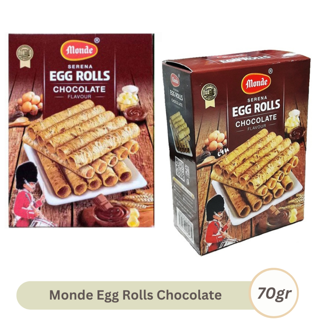 Jual Monde Serena Egg Rolls Chocolate Flavour 70gr/box Kukis Egg Roll ...