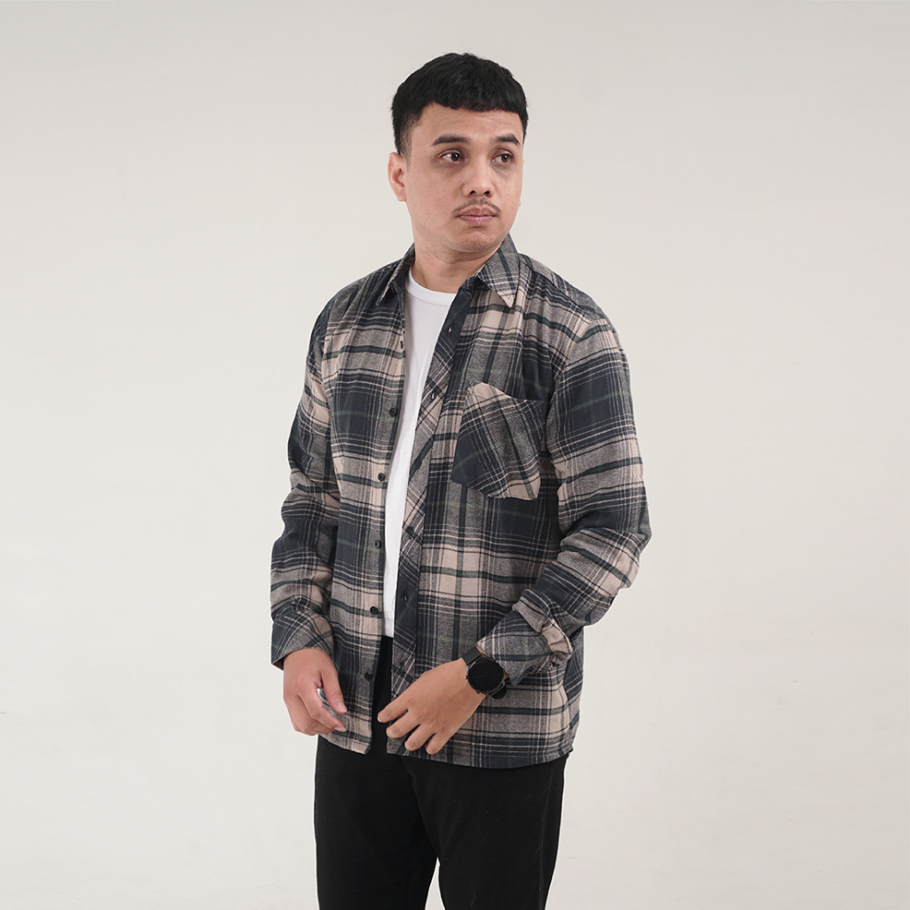 Jual Kemeja Flannel Pria Otaco Greenest | Shopee Indonesia
