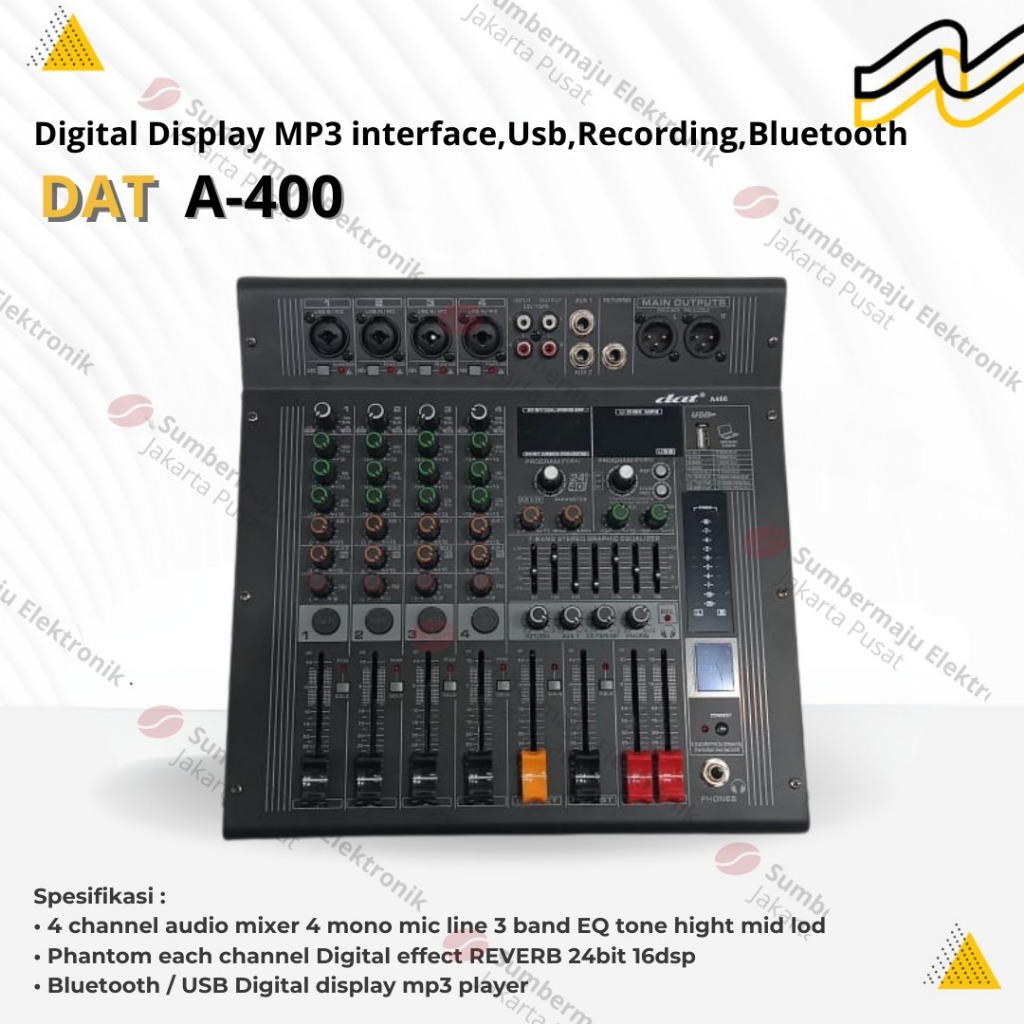 Jual Power Mixer Audio Dat A400 A 400 4 Channel Bluetooth Usb | Shopee Indonesia