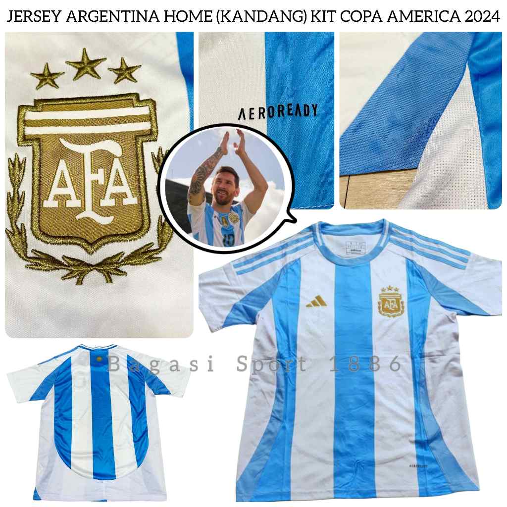 Jual Jersey Baju Bola Sepakbola Football Negara Argentinaaa Home Kit ...