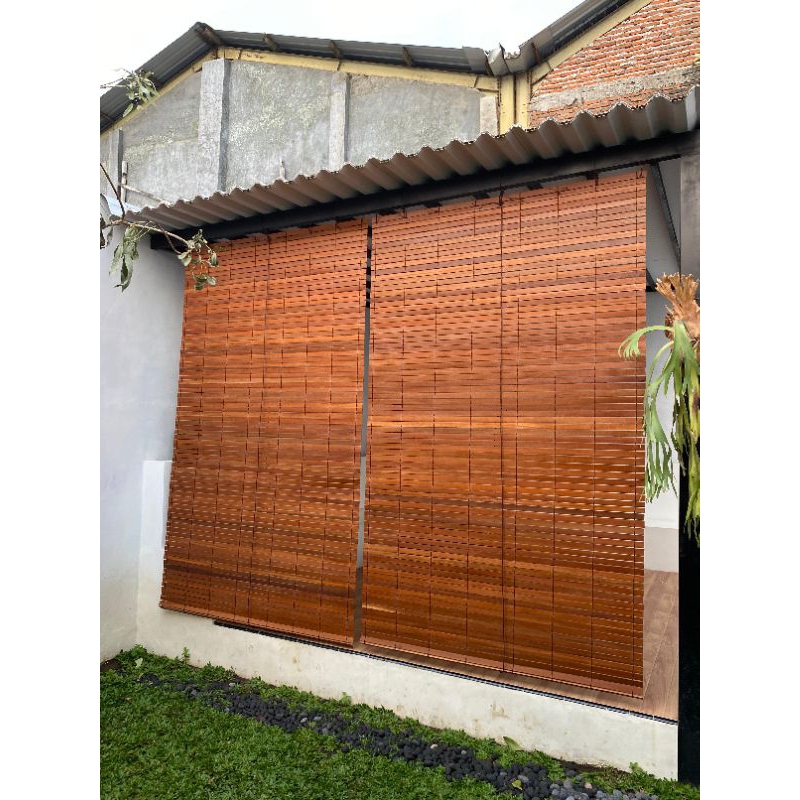 Jual Tirai kayu ukuran L0.6m X T1m, L2m X T1.5m, L2.25m X T1m finishing ...