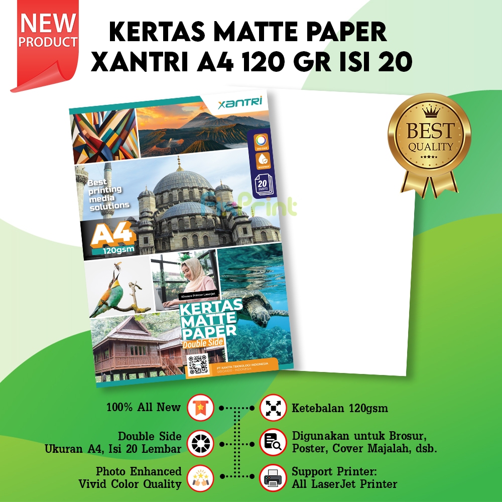 Jual Kertas Photo Matte Paper Double Side A4 120gsm 1 pack/20pcs ...
