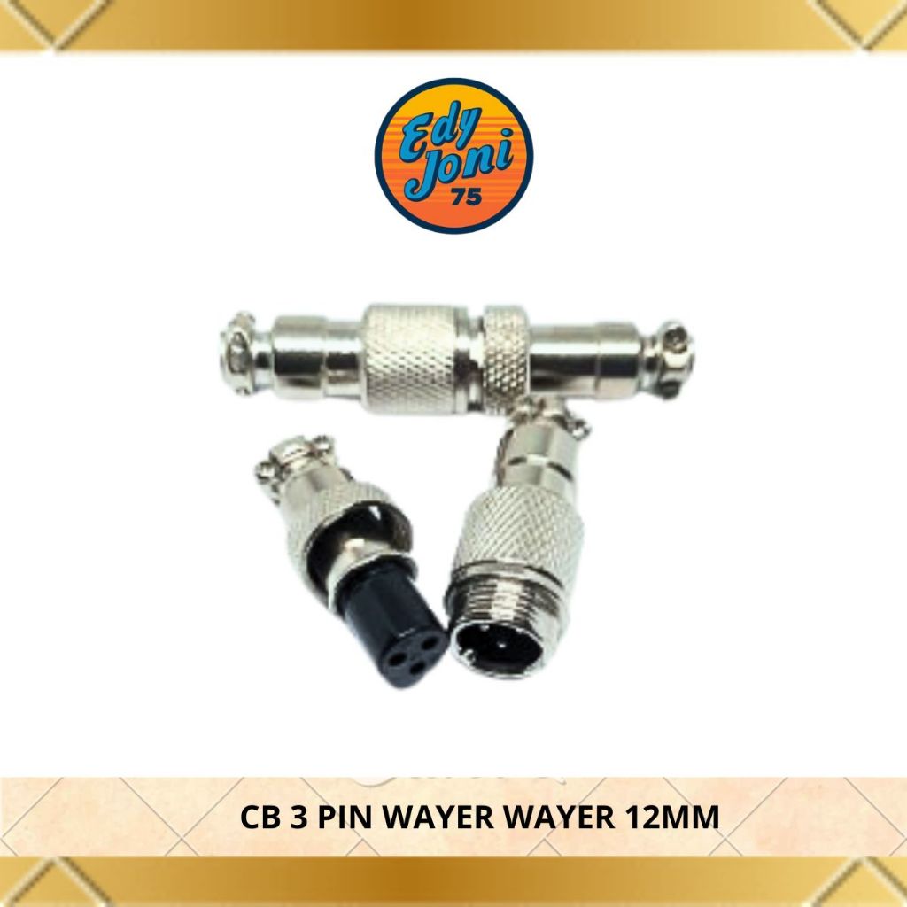 Jual KONEKTOR CB KABEL GX12 KONEKTOR WAYER WAYER 3 PIN 12MM | Shopee ...