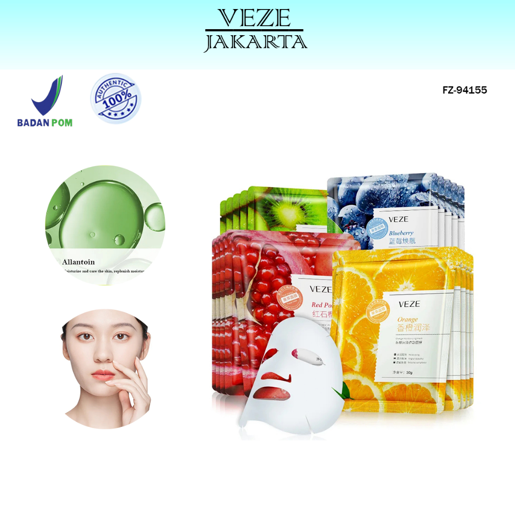 Jual BPOM VEZE Fruit Mask Masker Wajah Natural Sheet Mask | Shopee ...