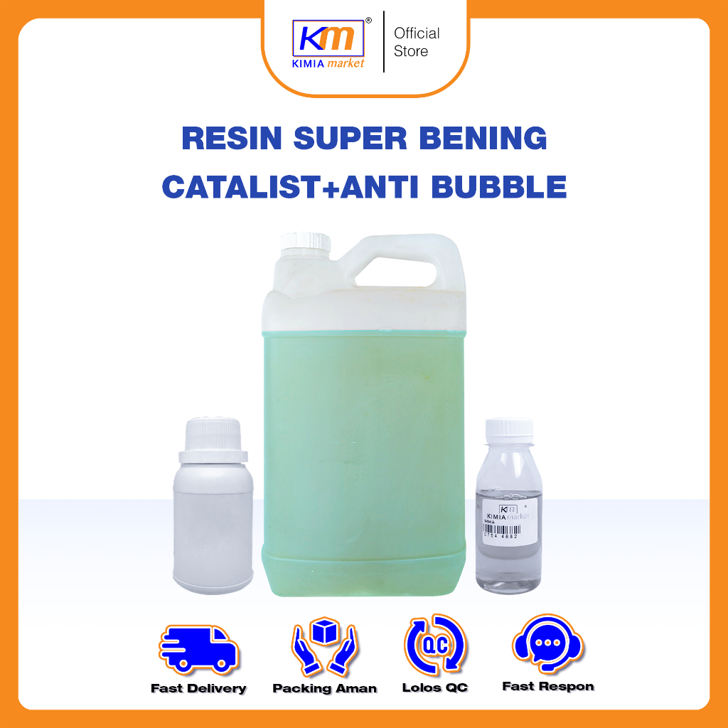 Jual Resin Super bening 5kg + catalis 100ml +anti bubble 60ml / Resin ...