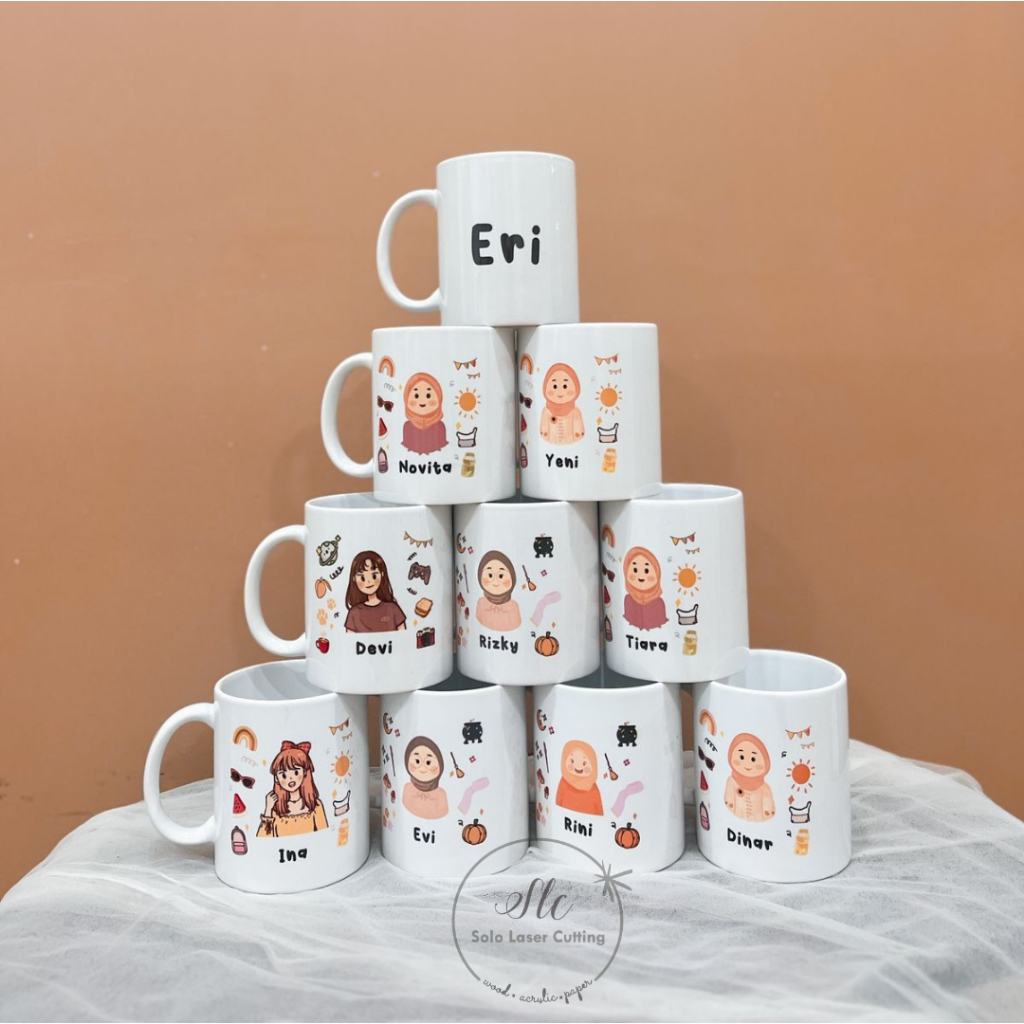 Jual MUG GELAS CUSTOM/ MUG KARAKTER/ KADO ULANG TAHUN/ KADO WISUDA MUG ...