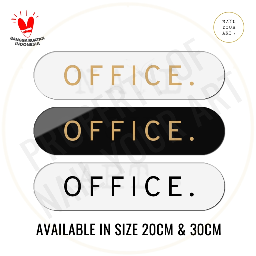 Jual Sign Akrilik OFFICE ROUND - Nail Your Art - Signage Office Room ...