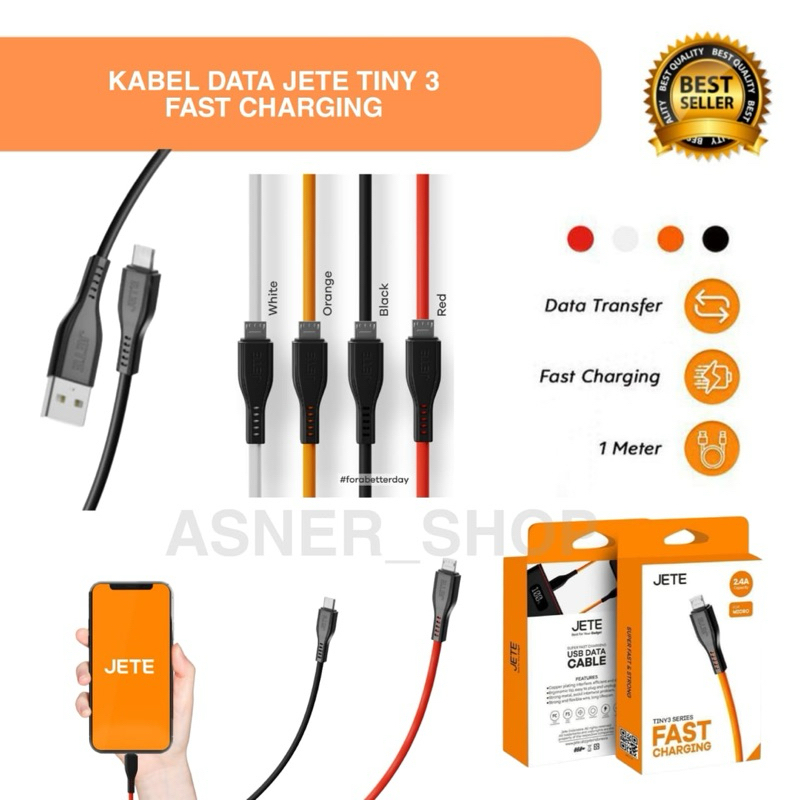 Jual JETE CABLE DATA TINY 3 FAST CHARGING 2.4A MICRO Garansi Resmi USB ...