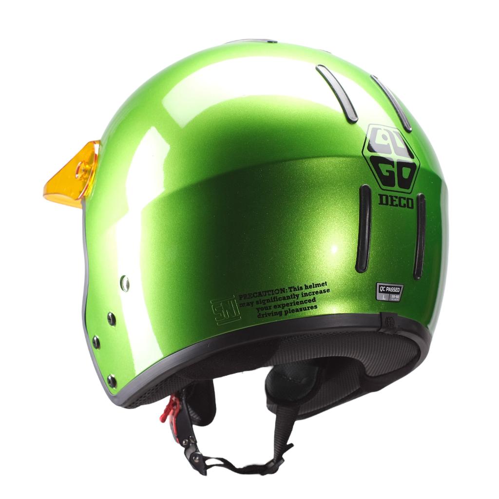 Jual Helm Motor Dewasa Klasik LUGO Deco Polos - Standar SNI, Visor Unik ...