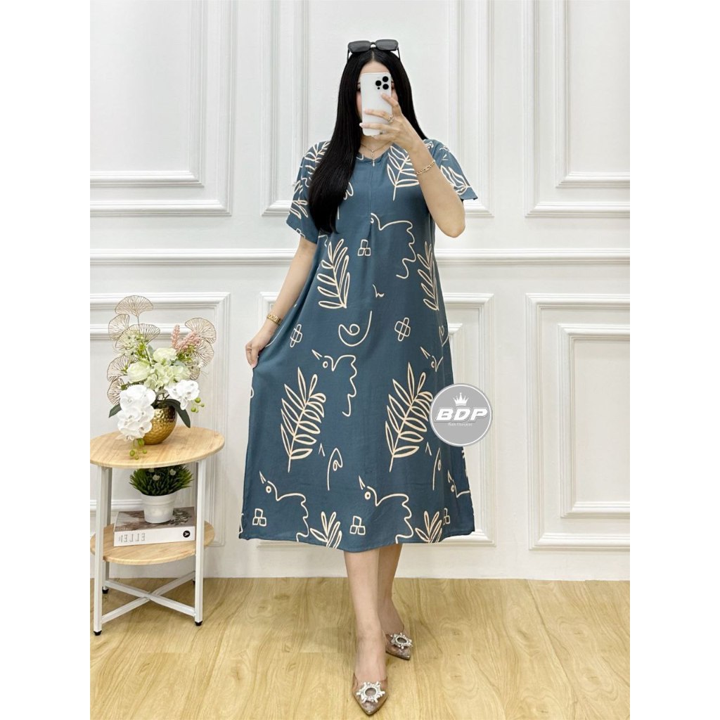 Jual Dianputri - Daster wanita Panjang Rayon Grade A Busui Resleting Depan | Daster chibi ...