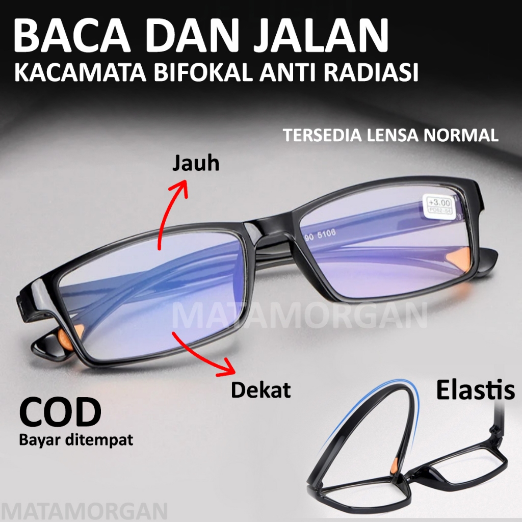 Jual Kacamata Baca Plus Double lensa baca dan jalan Bifokal Anti ...