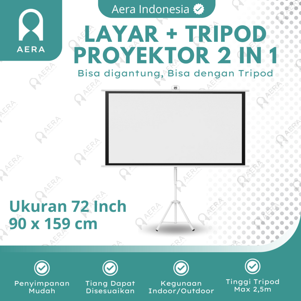 Jual Layar Proyektor Tripod 72 Inch 16:9 dan 4:3 | Screen Tripod ...