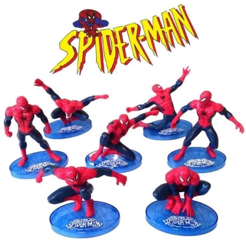 Jual Spiderman tatak biru Figure Set 7 Mainan Pajangan Miniatur Hiasan ...
