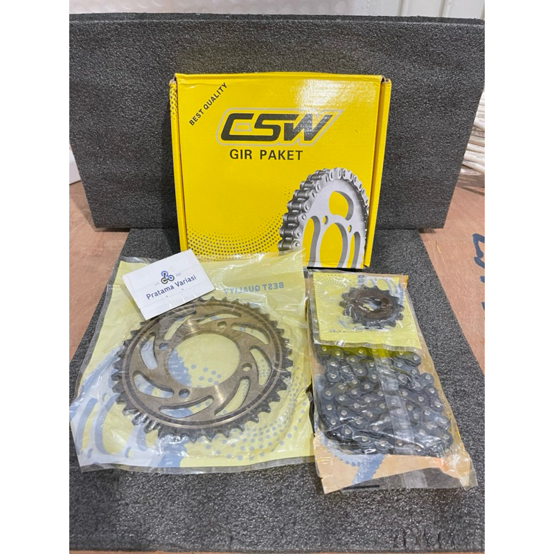Jual [CSW] Gear Set + Rantai / Gear PAKET Yamaha Jupiter MX New 135 [14T-38T/428H-112L] | Shopee ...