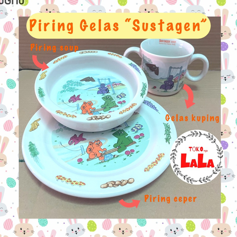 Jual Piring Gelas Bayi Balita / Mangkok Keramik Sango Asli / Piring ...