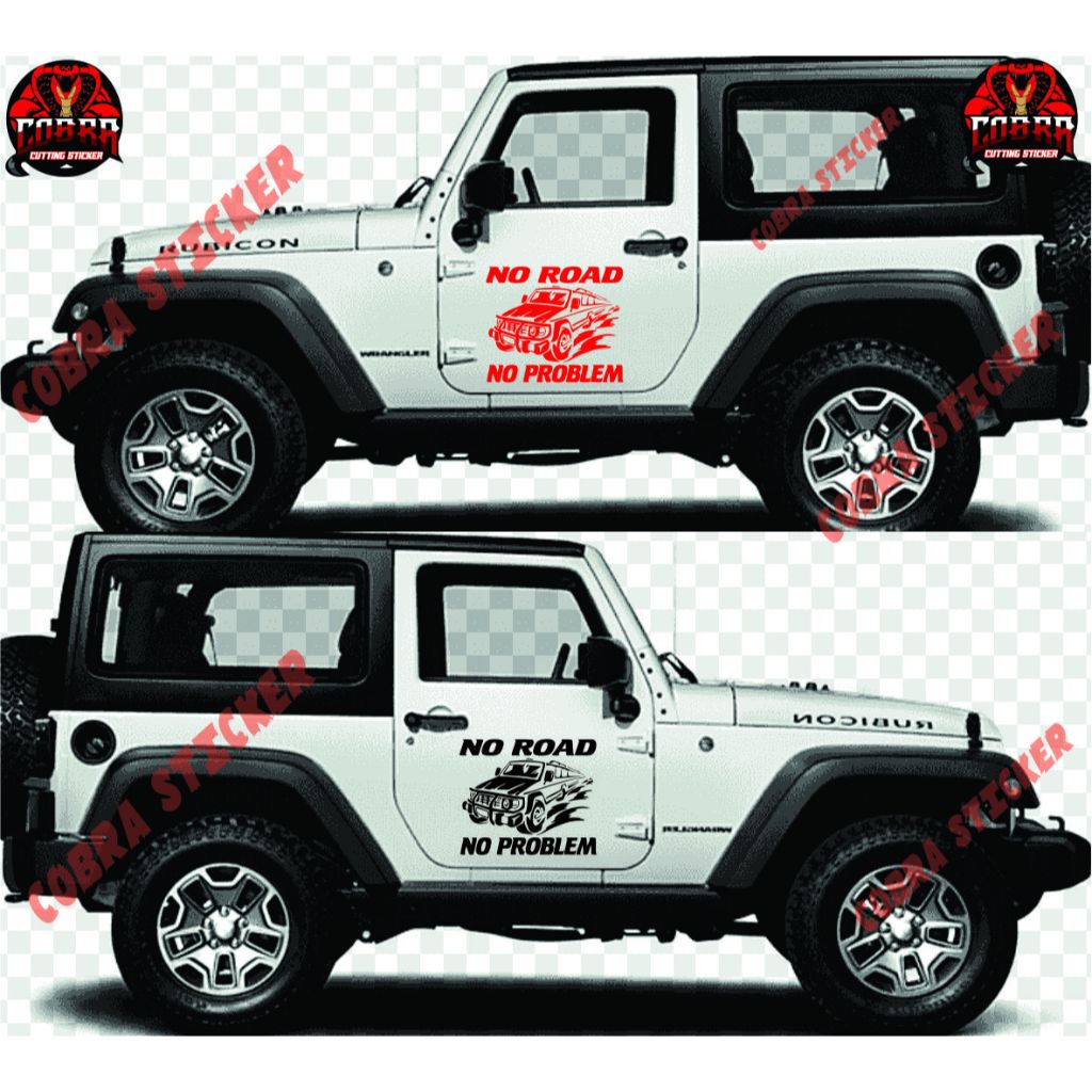 Jual sticker no road no problem mobil jeep rubicon terbaru cuting ...