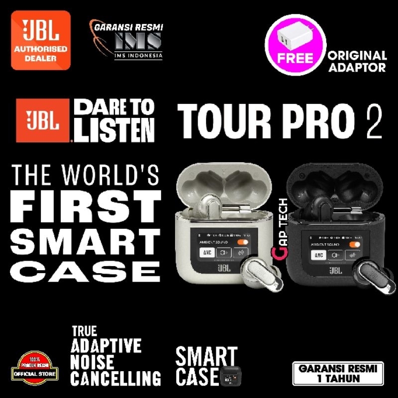 Jual JBL TOUR PRO 2 / PRO2 True wireless Noise Cancelling Earbuds TWS with Smart Case Original ...