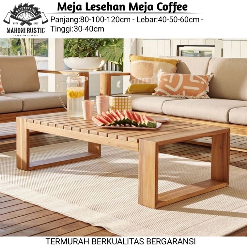 Jual Meja kopi meja lesehan minimalis meja kayu coffee table | Shopee ...