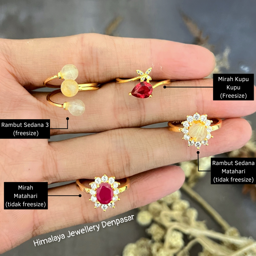 Jual cincin batu permata asli mirah dan rambut sedana tembaga lapis ...