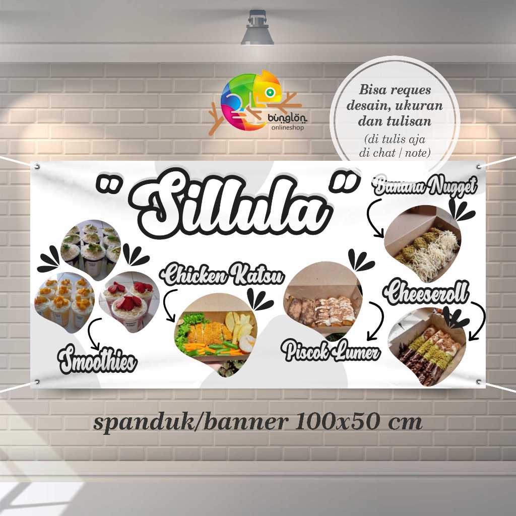 Jual Spanduk Banner Chicken Katsu Piscok Lumer Banana Nugget Custom ...