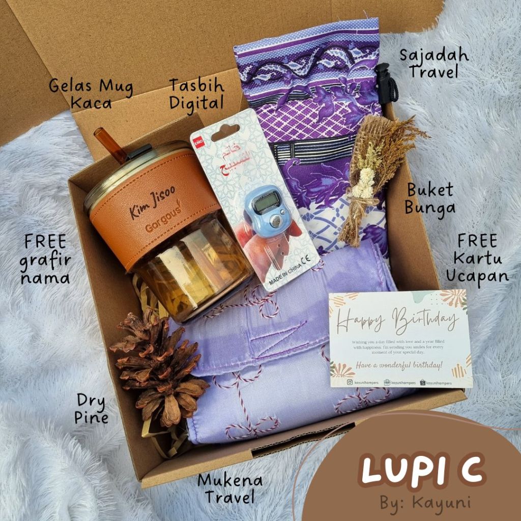 Jual LUPI Hampers Set FREE GRAFIR NAMA / Hampers Kayu Estetik Wedding ...