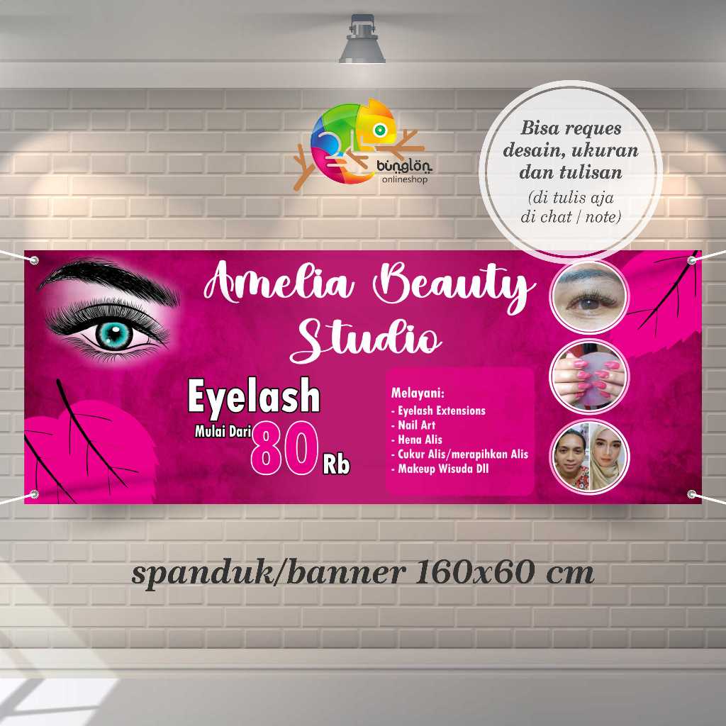 Jual Spanduk Banner Salon Beauty Studio Free Custom Desain | Shopee ...