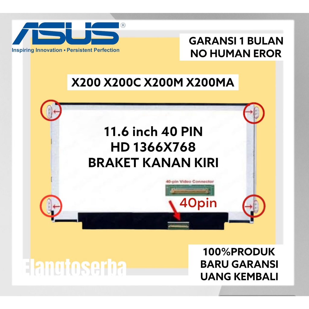 Jual LCD LED Asus X200 X200C X200CA X200M X200MA | Shopee Indonesia