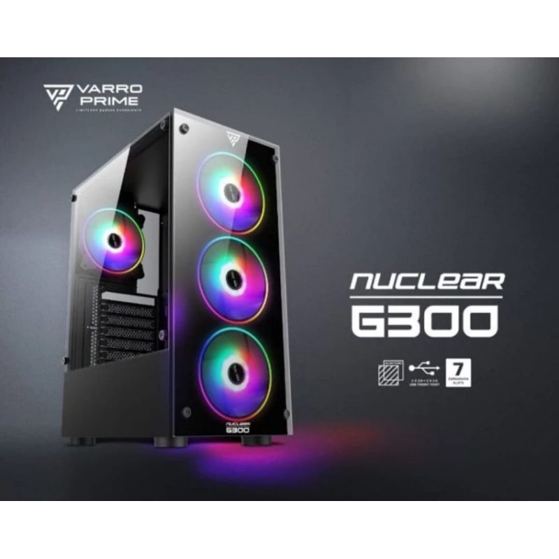 Jual Casing PC Gaming Varro Prime G300 Black Gratis 3 Unit FAN | Shopee ...