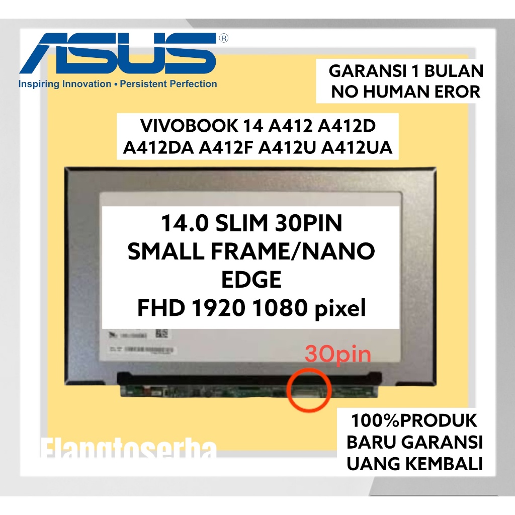 Jual FHD LCD LED Asus Vivobook 14 A412 A412D A412DA A412F A412U A412UA ...