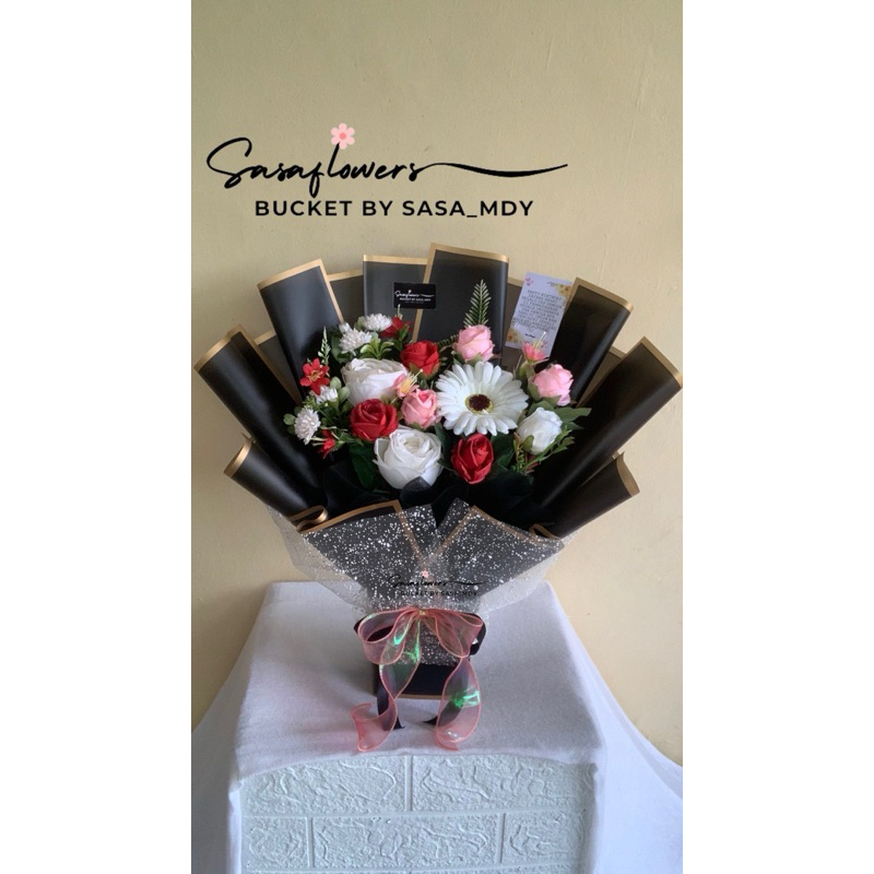 Jual Bouquet Bunga ukuran Large || Bucket Bunga ukuran besar | Shopee ...