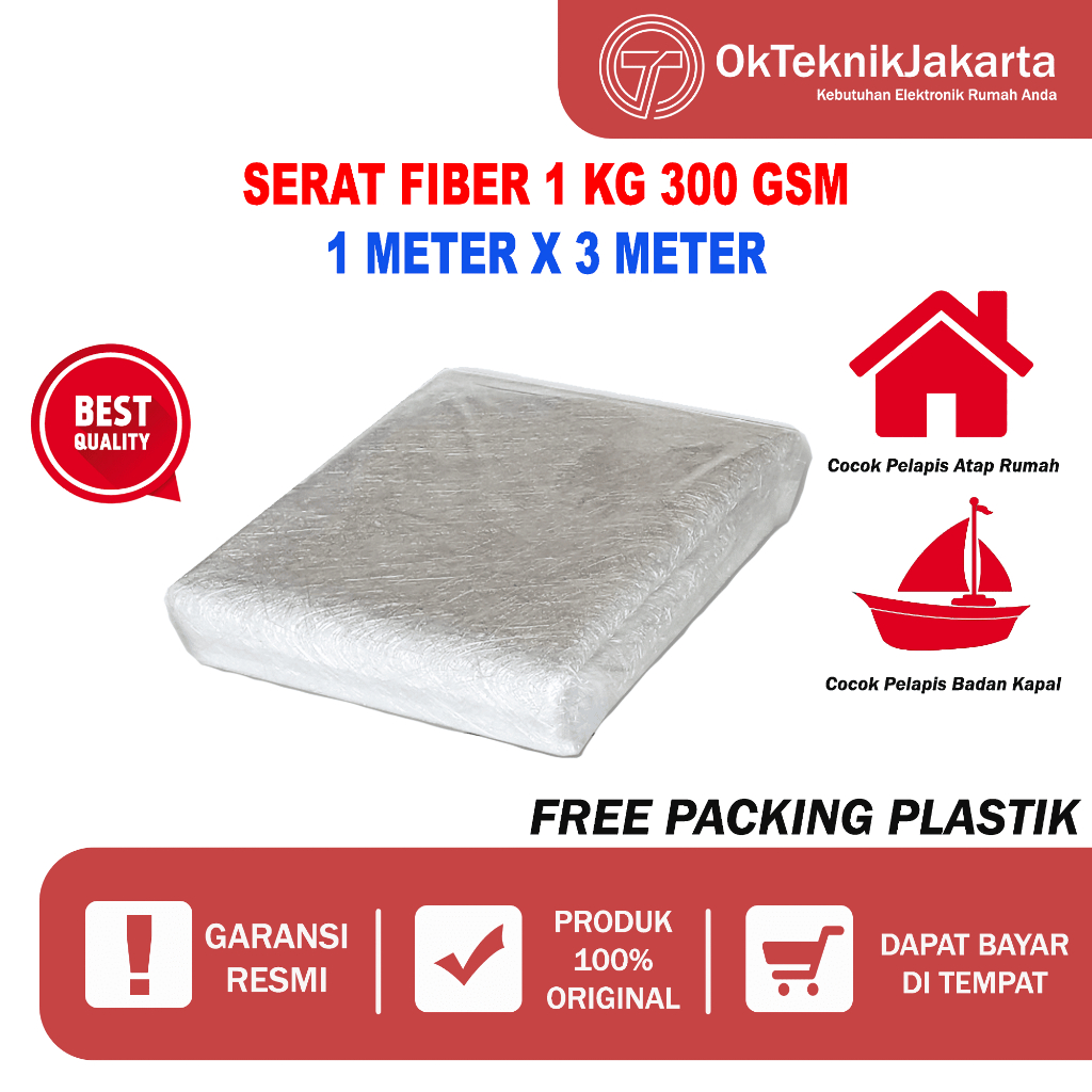 Jual [BISA COD] Serat Fiber Aquaproof - Fiberglass Matt Fiber Glass Mat ...