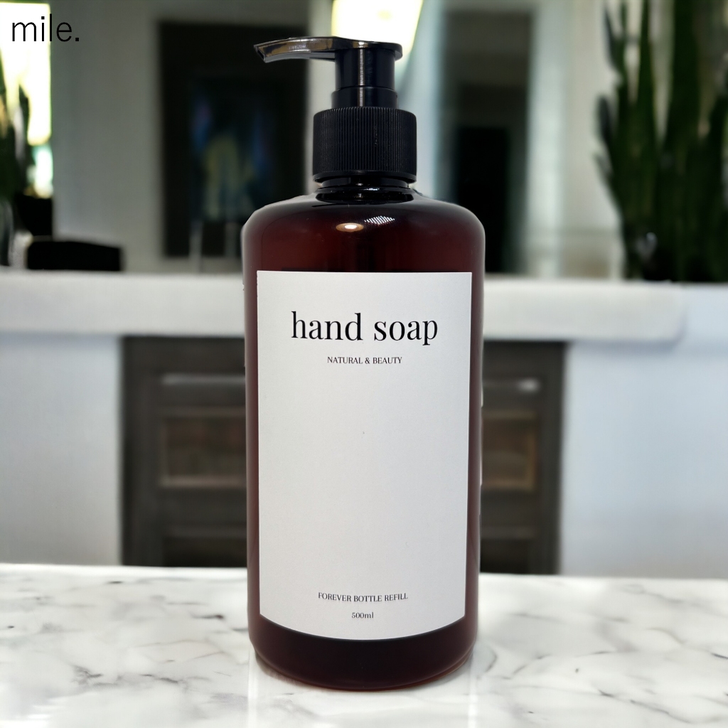 Jual BOTOL SABUN REFILL PUMP MINIMALIS 500 ML AMBER / TEMPAT SABUN ...