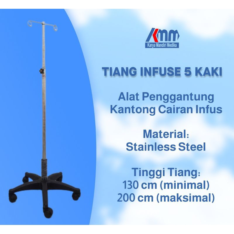 Jual Tiang Infus Roda 5 ( Stainless ) Plastik Dengan Roda | Shopee ...