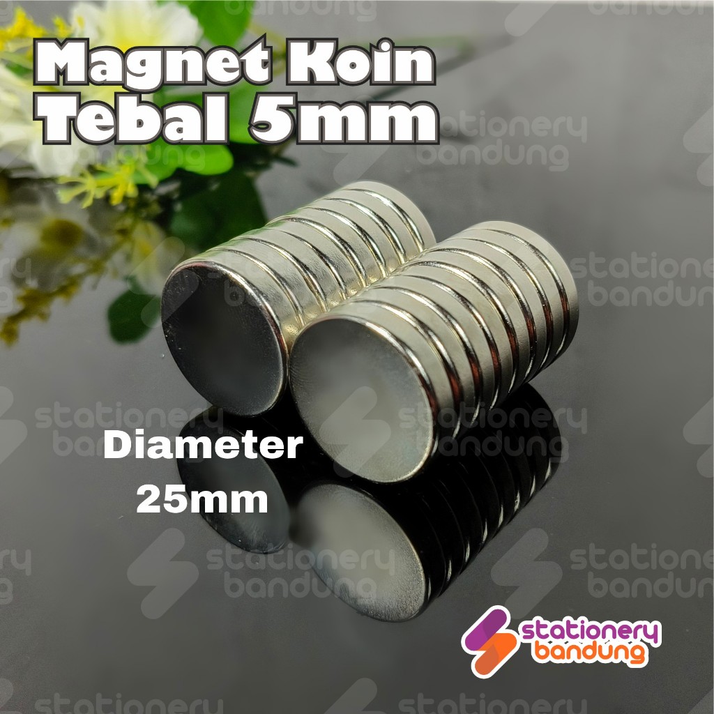 Jual Magnet Magnit Besi Berani Neodymium Diameter 25 mm Tebal 5 mm ...