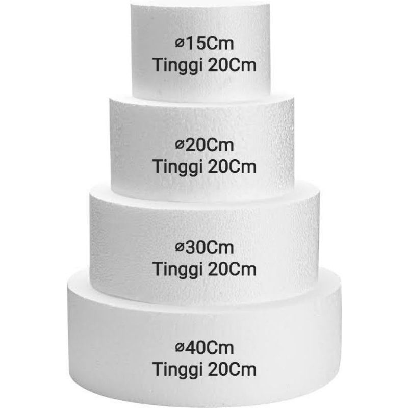 Jual Styrofoam cake tinggi 20cm/ Styrofoam kue / Styrofoam tabung ...