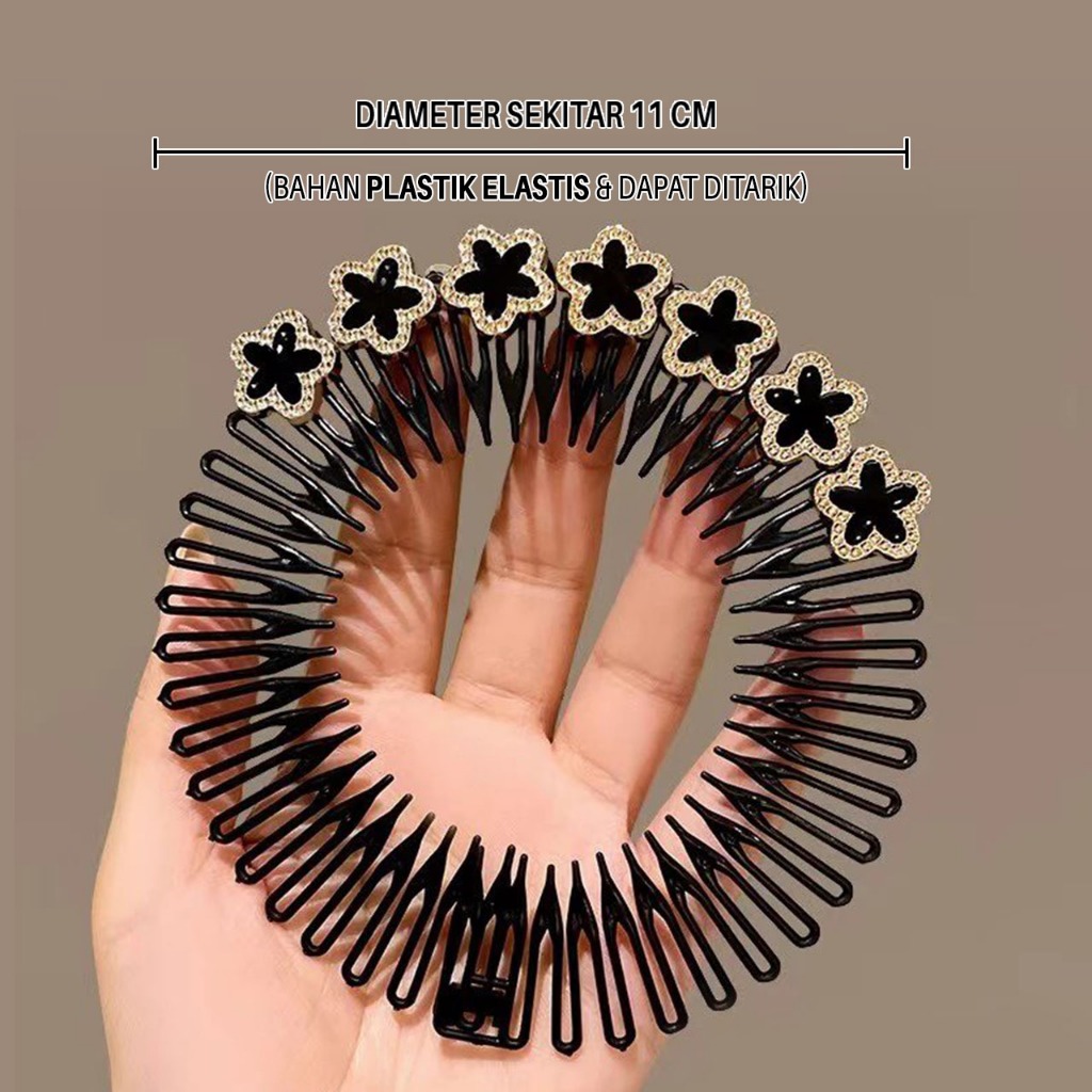 Jual Bando plastik sisir rambut jepit simple fleksibel elastis ...