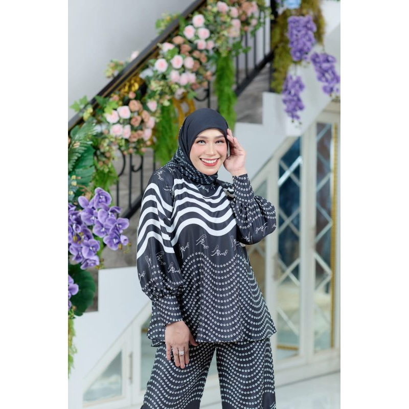 Jual Setelan Ar Rafi Premium Mono One Set Blouse Celana Set Elegan ...
